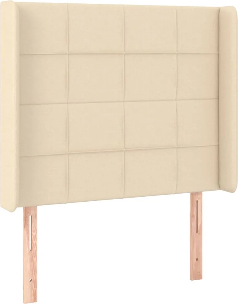 Box spring postel s matrací a LED krémová 90x200 cm textil 3138290