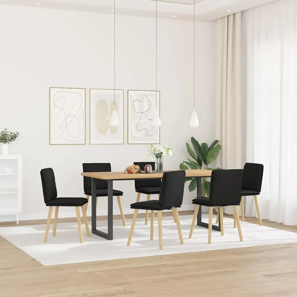 Jídelní židle 6 ks černé textil 3315627