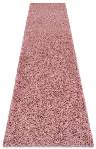 Koberec Běhoun jednobarevný SOFFI shaggy 5cm růžový Rozměr: 80x150 cm