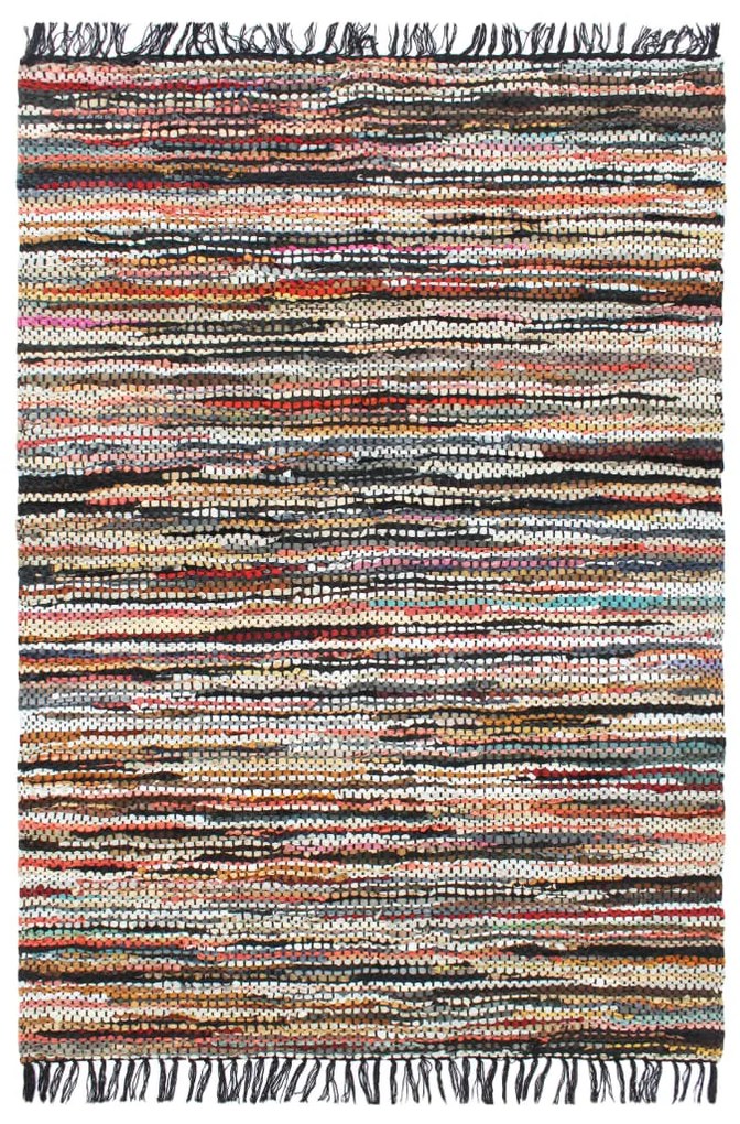 133980 vidaXL Ručně tkaný koberec Chindi kůže 190 x 280 cm vícebarevný