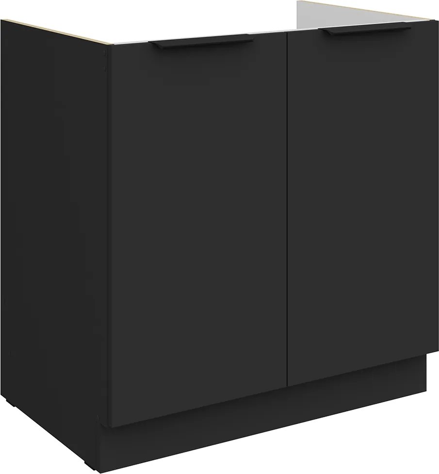 ARIA cc | dolní skříňka 80 ZL 2F dřezová | 80 cm | ANTI FINGERPRINT povrch | černá