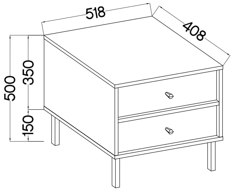 Falco Noční stolek Tomila 801/2 černý grafit