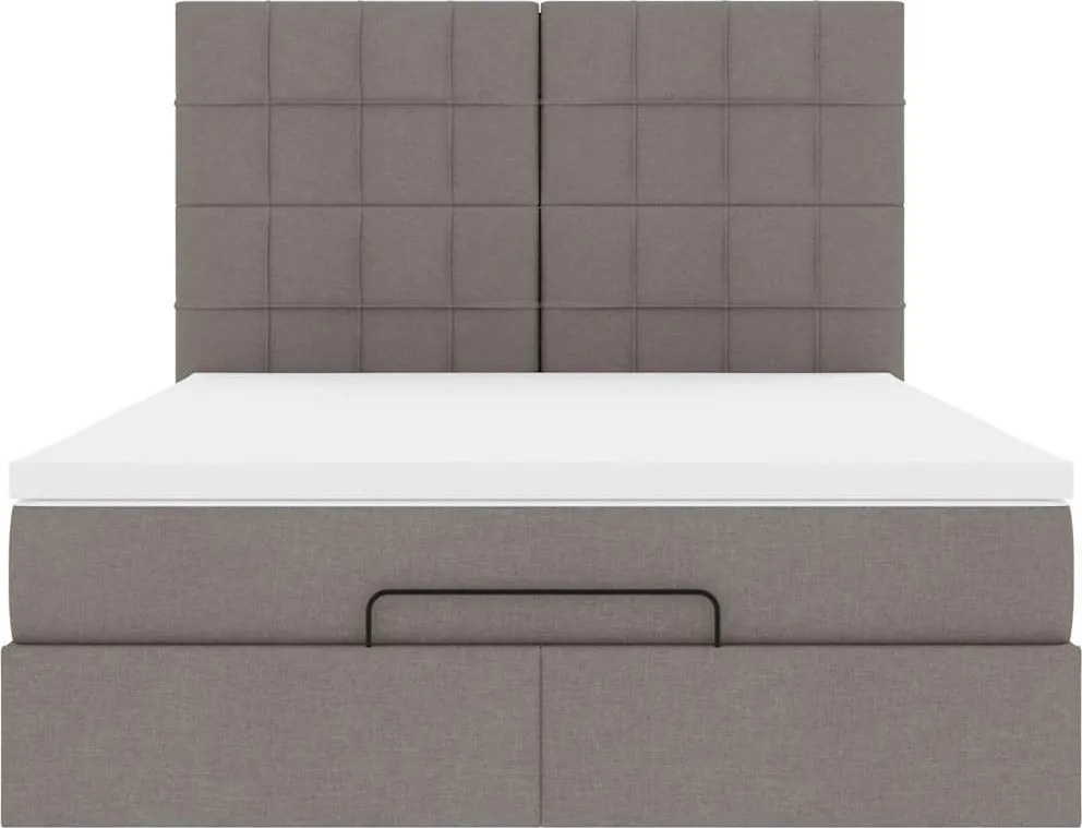 Osmanský rám postele s matrací taupe 140x200cm textil 3313165