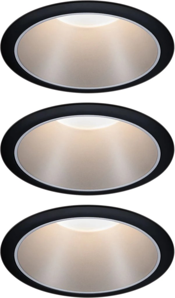 PAULMANN 93408 Vestavné svítidlo LED Cole 3x6,5W černá/stříbrná mat 3-krokové-stmívatelné 2700K teplá bílá