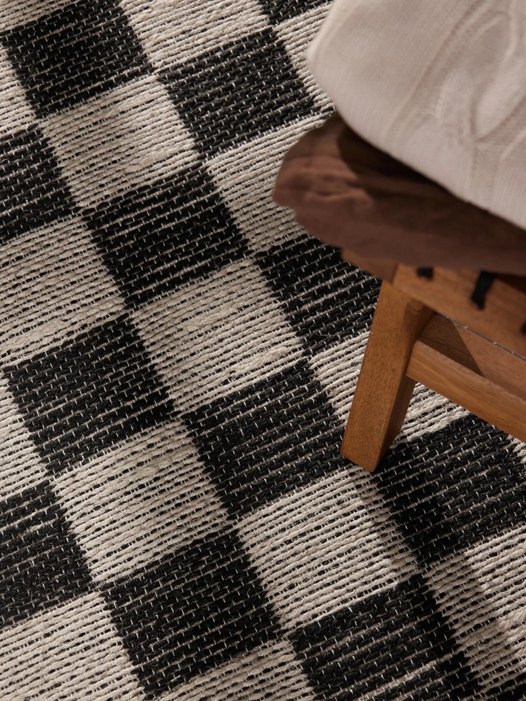Hanse Home, Běhoun Handloom 106333 Rex White Black, 80x300, černobílá, chodba / předsíň