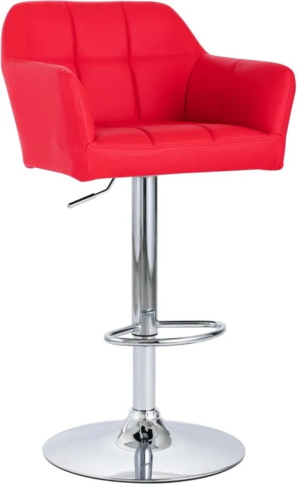 Barová židle Claude s područkami - umělá kůže | červená