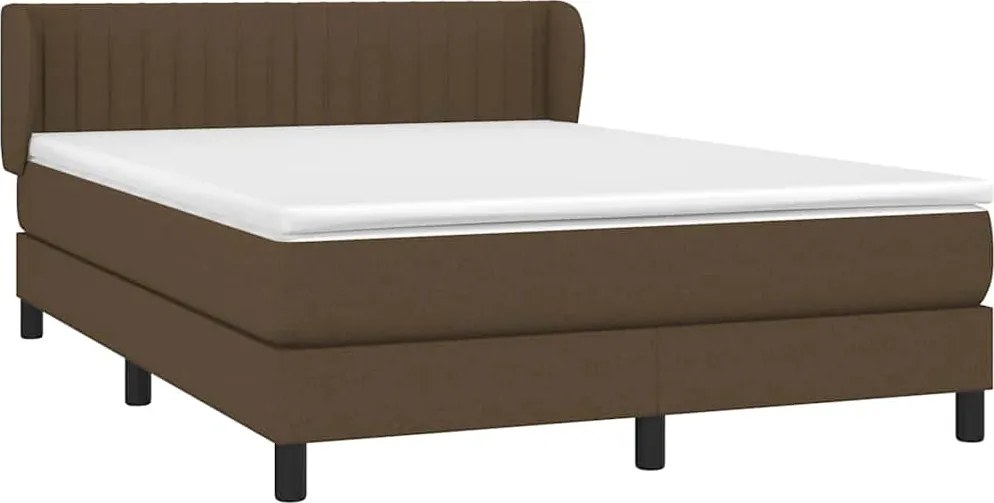 Box spring postel s matrací tmavě hnědá 140x190 cm textil 3126400