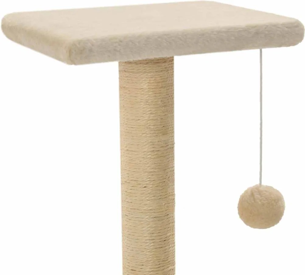 Škrabadlo pro kočky sisalové sloupky 65 cm béžové 170548