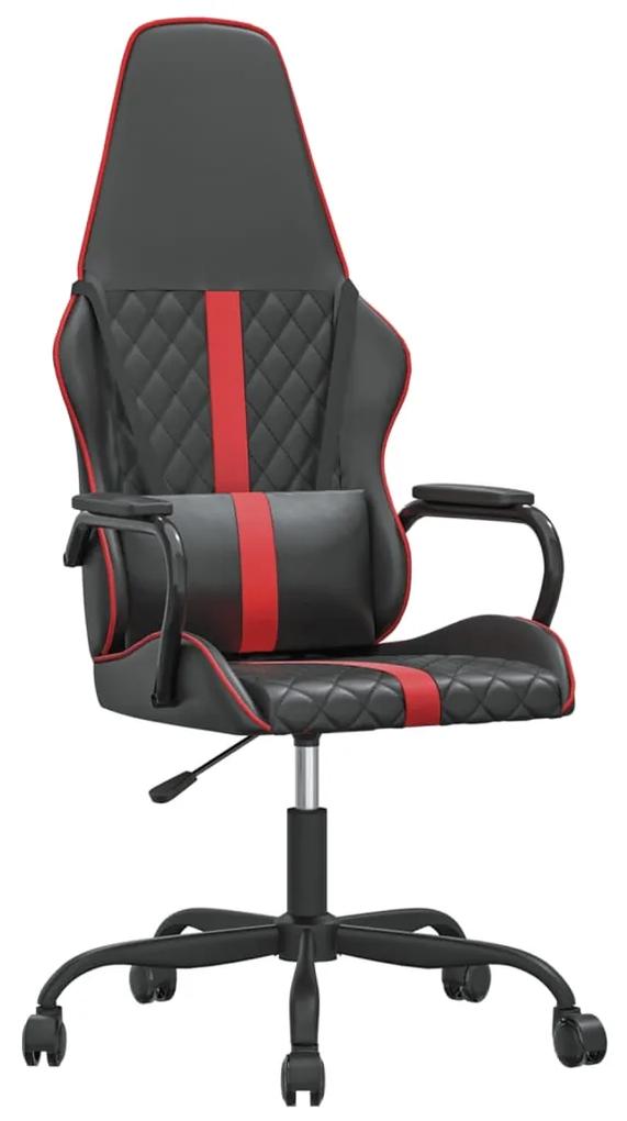 vidaXL Masážní herní židle červená a černá umělá kůže