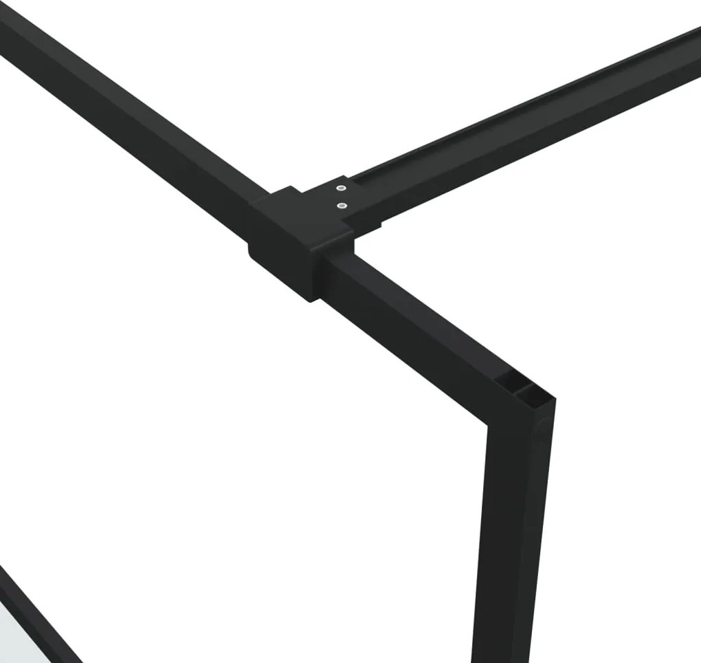 Sprchová zástěna walk-in černá 115x195 cm napůl mléčné ESG sklo 152128