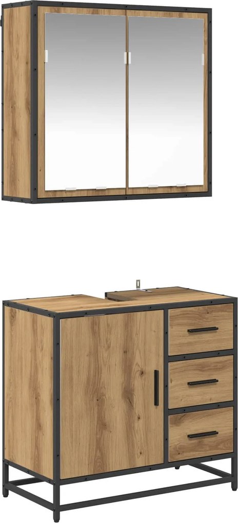 Sada koupelnového nábytku 2 ks Artisanový dub 65 x 33 x 60 cm 3402321