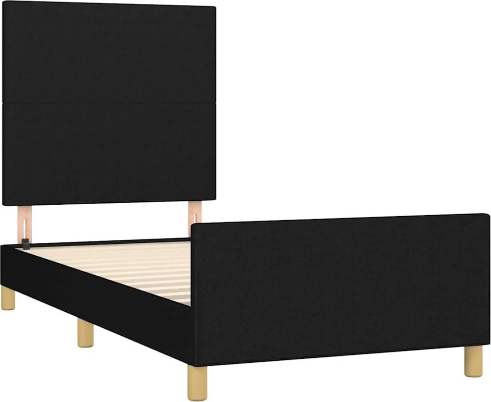 Rám postele bez matrací černá 90x200 cm textil 3124865