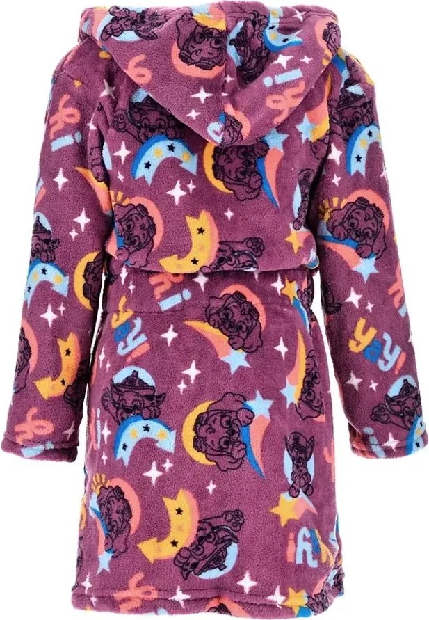 Dětský / dívčí coral fleece župan s kapucí Tlapková patrola - Paw Patrol, EU 104 Fialová