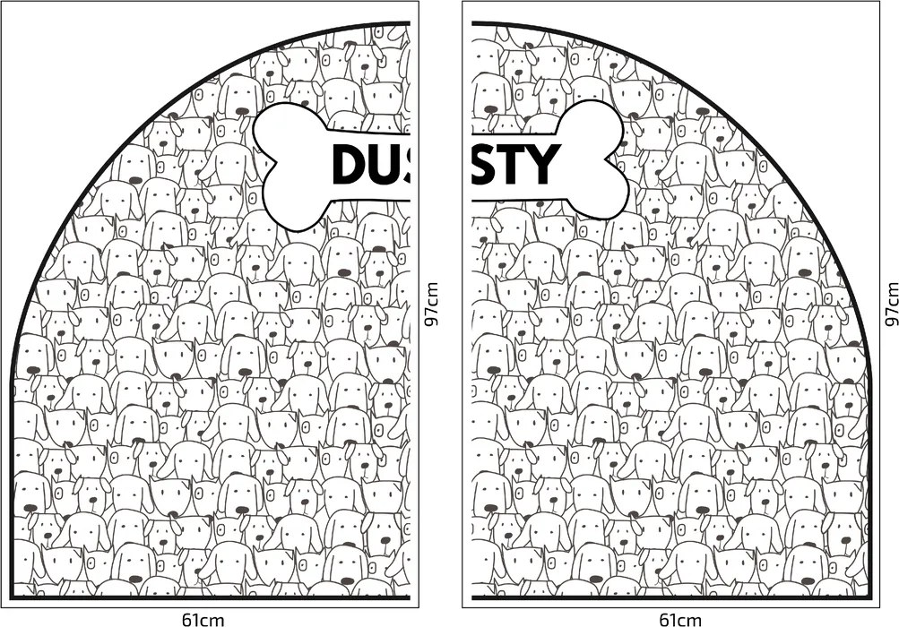 PIPPER. Ochranná textilní nálepka na zeď - Oblouk - Psi Velikost: 120x96cm, Jméno: Bez jména