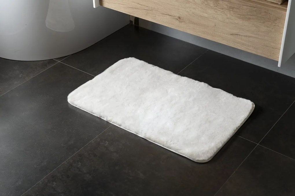 Gedy Gedy, FUZZY koupelnová předložka, 50x80 cm, 100% polyester, protiskluz, bílá, 96FY508002
