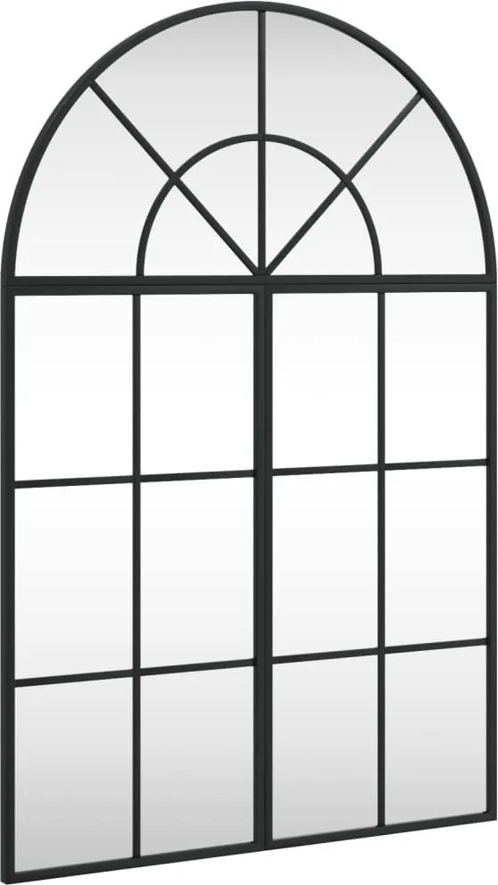 Nástěnné zrcadlo černé 60 x 90 cm oblouk železo 3200605