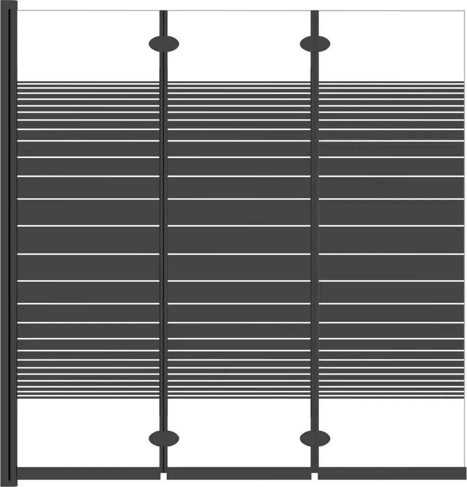 vidaXL Skládací sprchová zástěna 3 panely 130 x 130 cm ESG černá [151864]