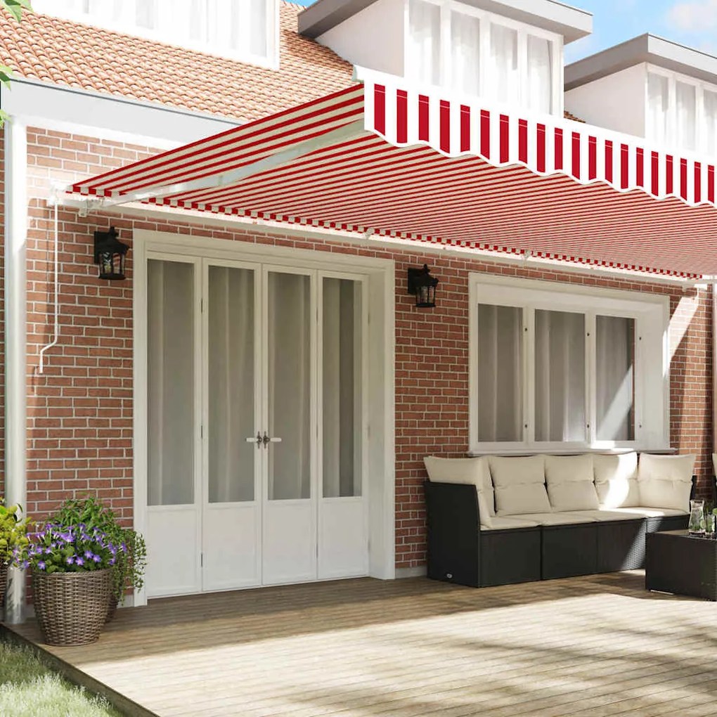 Stahovací markýza Červená a Bílá 600 × 300 cm 3331605