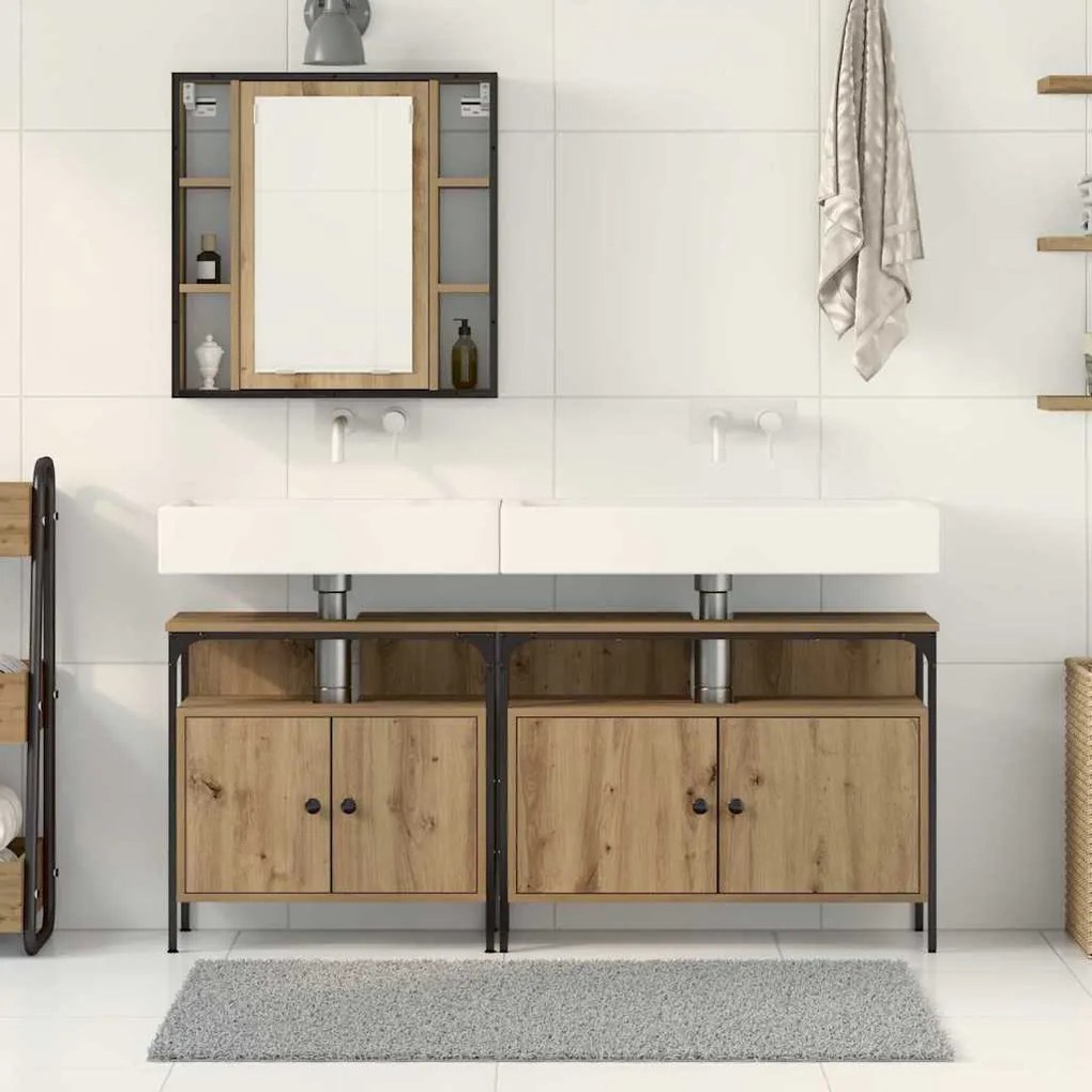 Koupelnové umyvadlové jednotky 3 ks Hnědá 80 x 30 x 60 cm 3334398