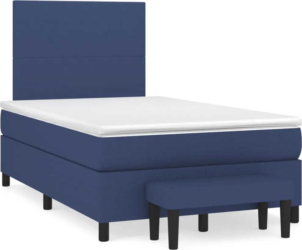 Box spring postel s matrací modrá 120x200 cm textil 3136427