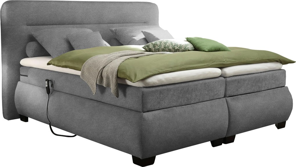XXXLutz POSTEL BOXSPRING, 160/200 cm, tmavě šedá MID.YOU - Manželské postele - 002220031703
