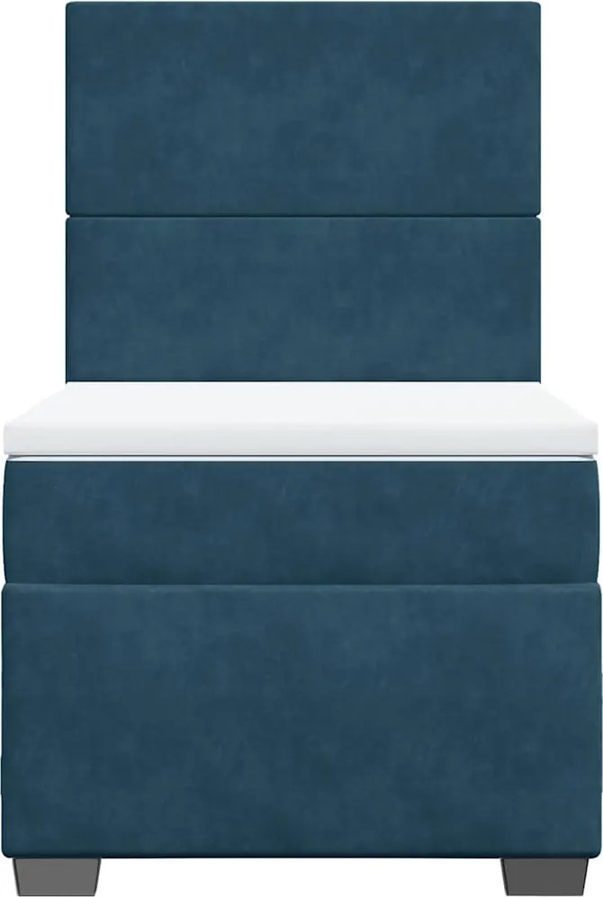 Box spring postel s matrací modrá 100 x 200 cm samet 3290832