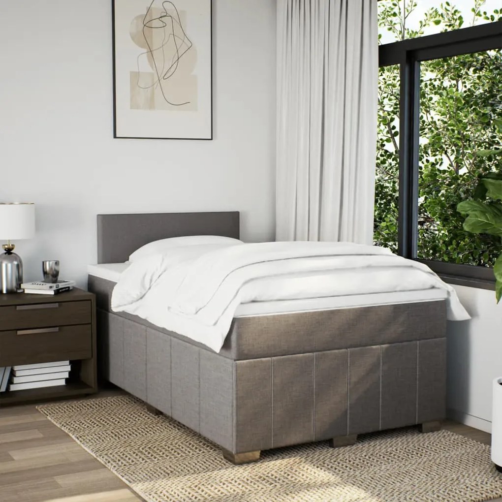 Box spring postel s matrací taupe 120x190 cm textil 3289304