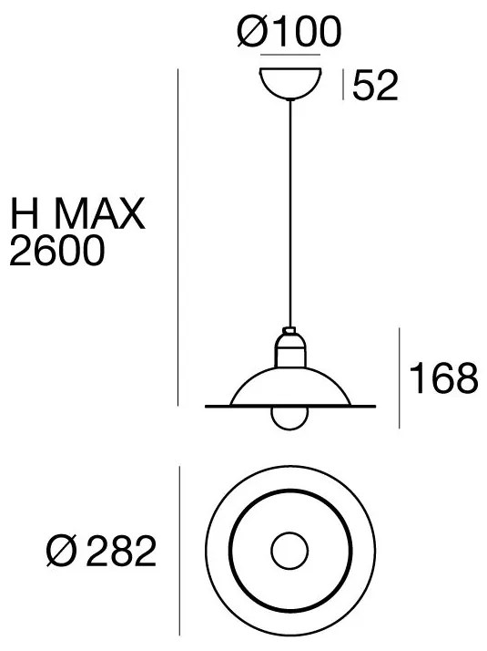 Stilnovo 8981 Lampiatta, retro žluté závěsné svítidlo, 1x7W LED E27, prům. 28,2cm
