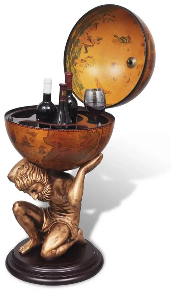 Glóbusový bar stojan na víno design Atlas 42 x 42 x 85 cm,  241958