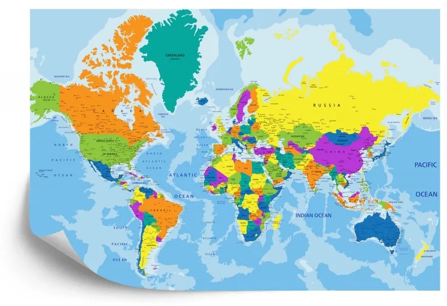 Fototapeta Mapa Světa Omyvatelný vlies 416x254