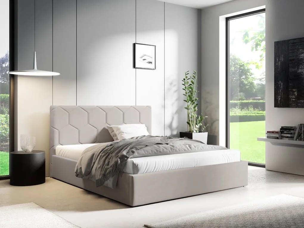 Eka Čalouněná postel MEDOX 90x200 cm Barva látky Trinity: Světle zelená (Trinity 2321), Úložný prostor: Bez úložného prostoru
