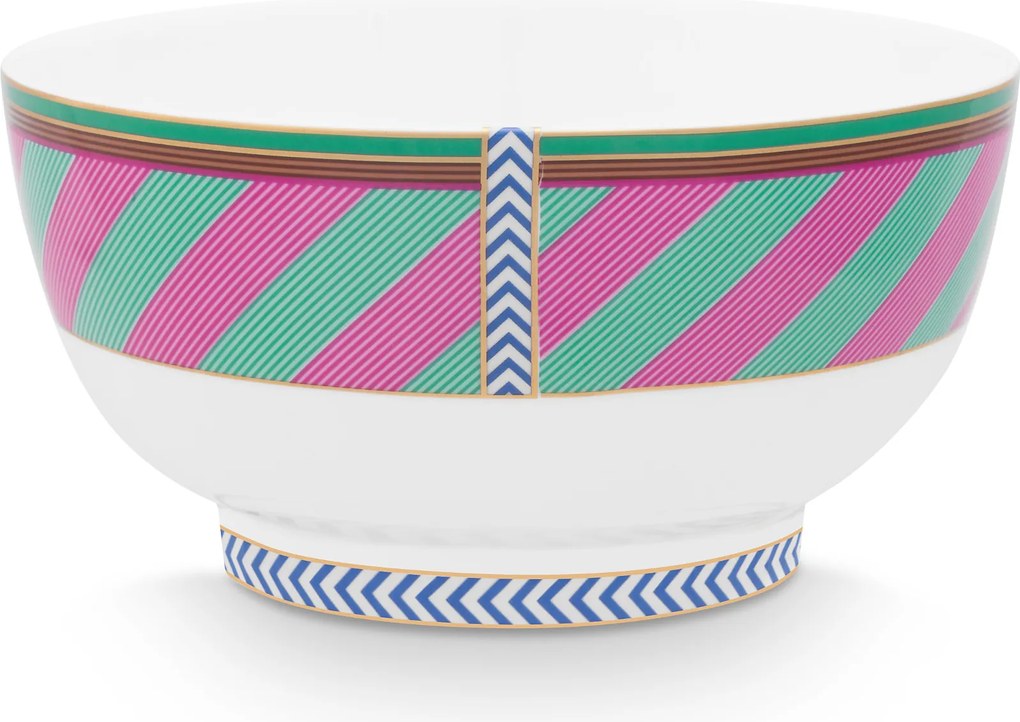 Pip Studio Pip Chique Stripes miska ∅18cm, růžovo-zelená (Pip Chique miska ∅18cm)
