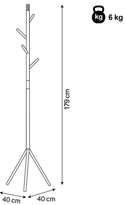 Autronic Kovový stojanový věšák 80001-01 Barva: Černá