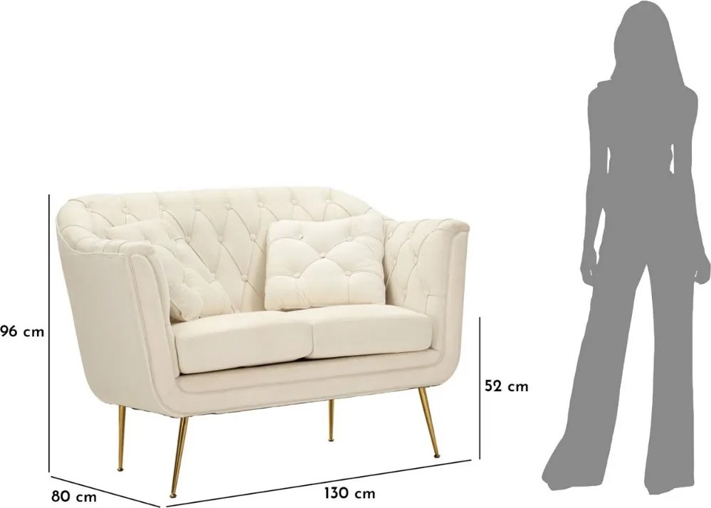 Designová pohovka Jagienka 130 cm krémová