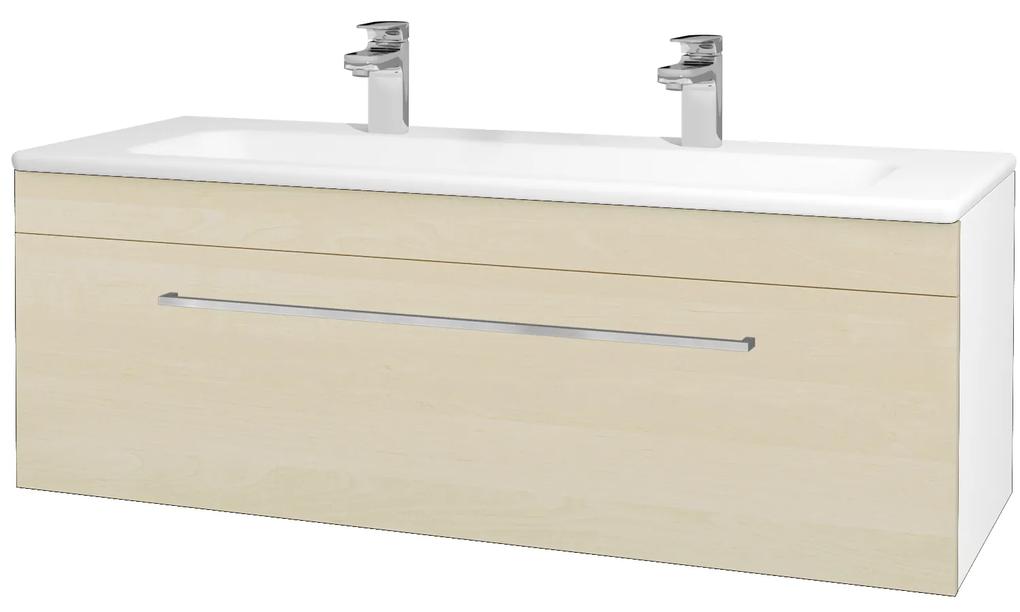 Dřevojas Koupelnová skříň ASTON SZZ 120 Varianta: N01 Bílá lesk / Úchytka T01 / D08 Wenge