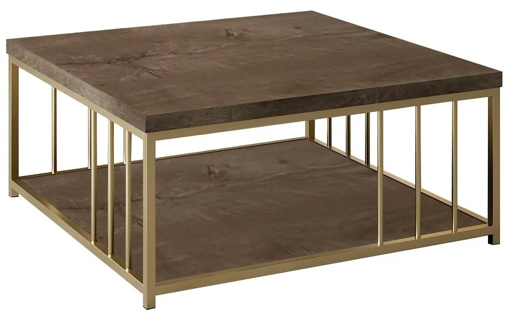 Konferenční stolek Zenn Walnut and Gold