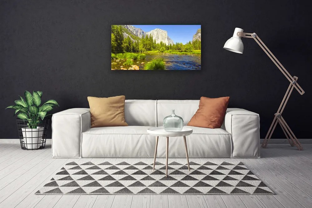 Obraz na plátně jezero Hora Les Příroda 120x60 cm