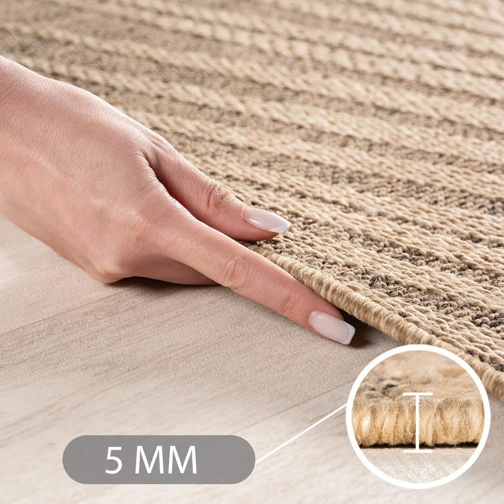 Hnědý kulatý vnitřní a venkovní koberec ø 160 cm Timber 1403 – Ayyildiz Carpets