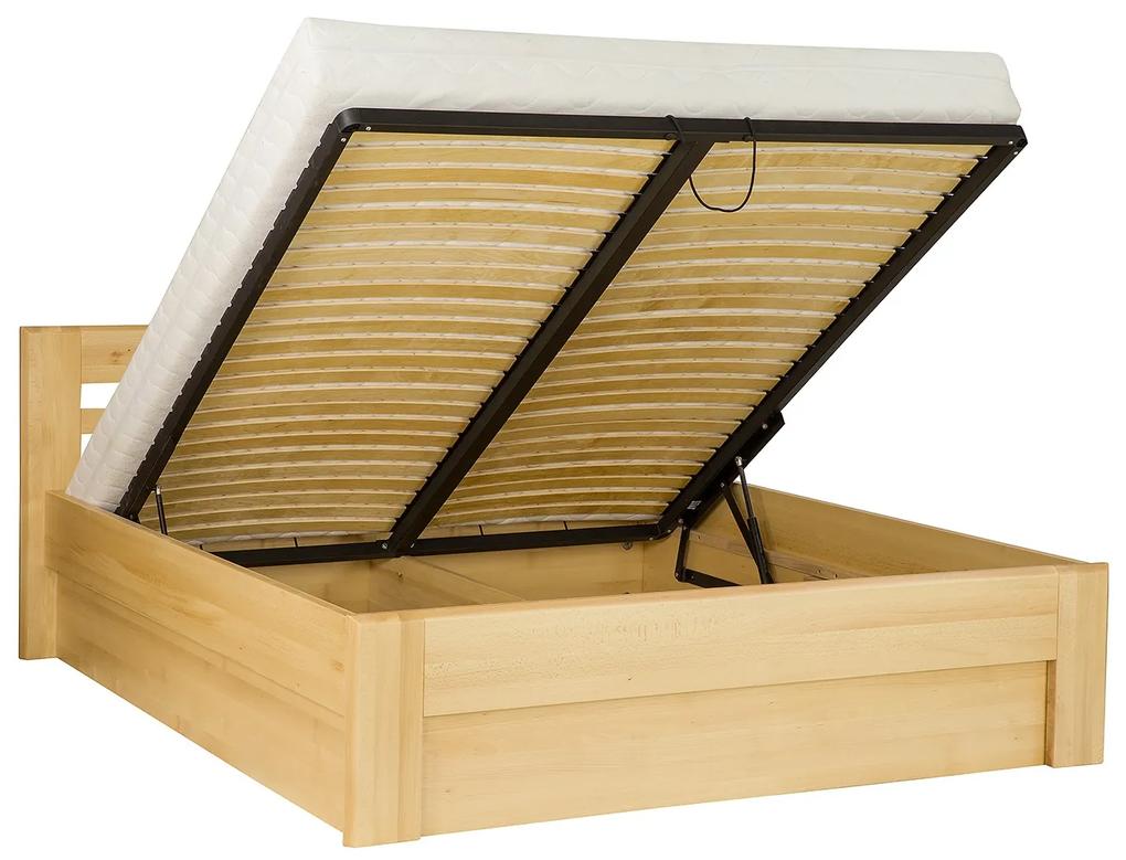 Drewmax LK111 BOX 180x200 cm dřevěná postel masiv buk dvojlůžko