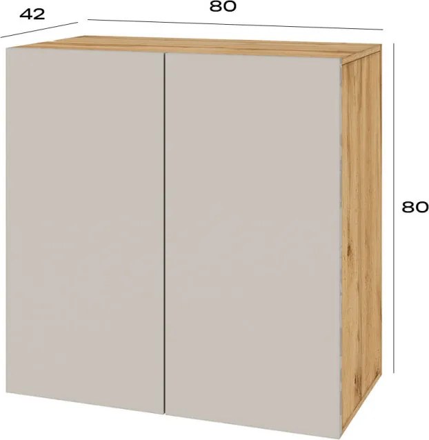 Komoda 2D 80 cm dub apalačský / kašmír Space