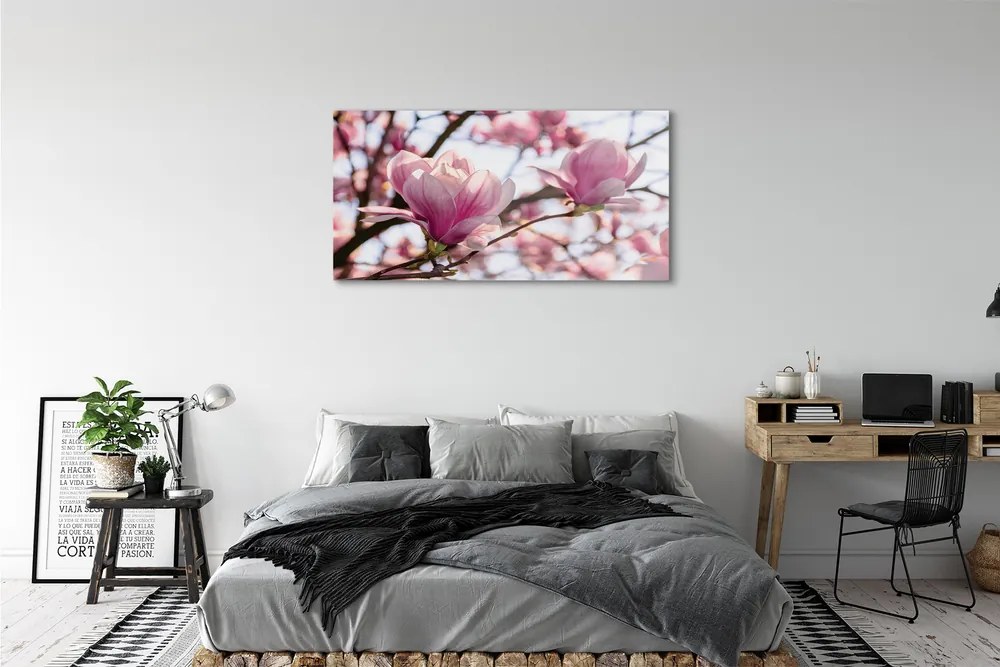 akrylový obraz magnolie strom 125x50 cm