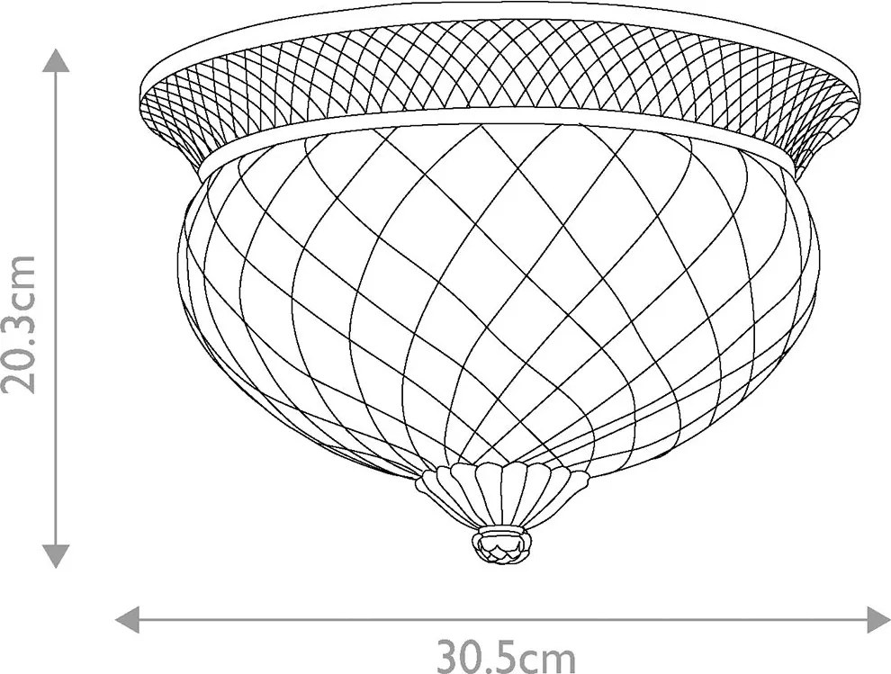 Retro stropní světlo Elstead PLANTATION F-S-PL/2xE27 leštěný nikl