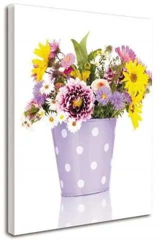 CARO Obraz na plátně - Flowers In A Purple Vase 30x40 cm