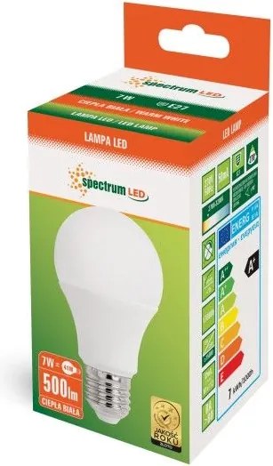 Spectrum LED Spectrum, LED žárovka E-27, 230V, 7W, 600lm, 3000K, 13900, OSW-01004