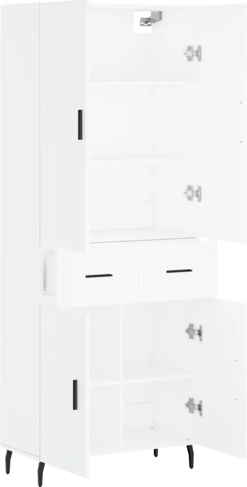 Skříň highboard bílá 69,5 x 34 x 180 cm kompozitní dřevo 3198161