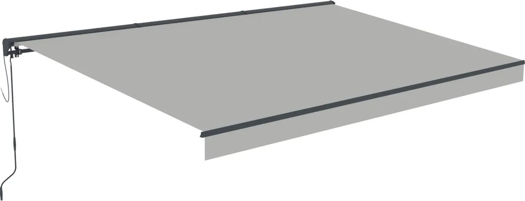 Elektrická markýza s LED osvětlením BestBerg BBSU-EL495LG / 495 x 300 cm / světle šedá
