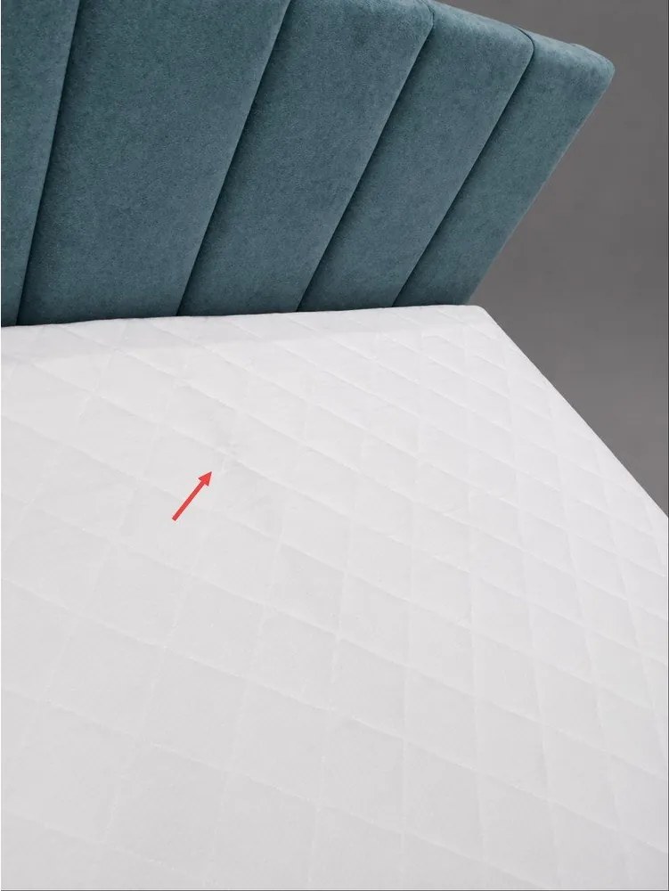 Modrá čalouněná dvoulůžková postel s úložným prostorem s matrací/s topperem 180x200 cm Elva Bold Line - II. jakost – Bonami Selection