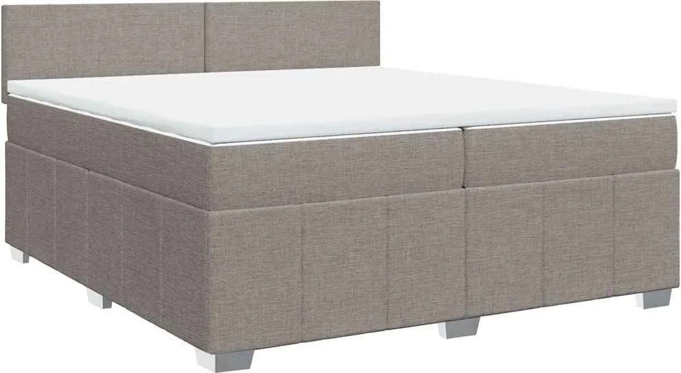 Box spring postel s matrací taupe 200x200 cm textil 3289472