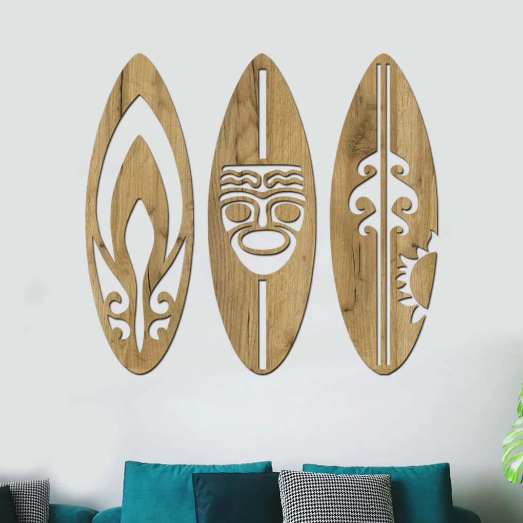 dřevo života Dřevěná dekorace na zeď SURF Zvolte barvu dekoru: Dub Sonoma, Rozměry šxv (cm): 60x60