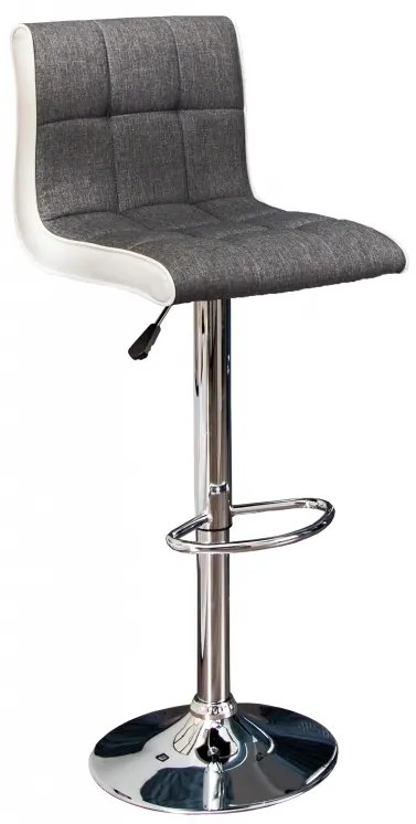 INV Barová židle 90-115cm CANSAS šedá/bílá
